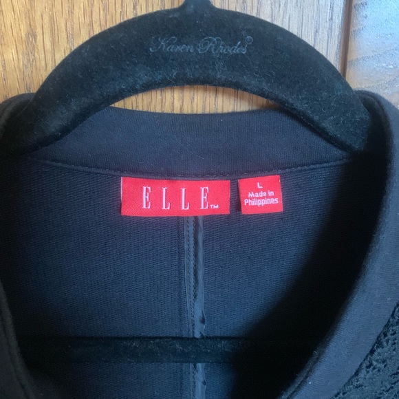 Elle | Jackets & Coats | Elle Black Fitted Jacket With Lapel Design ...